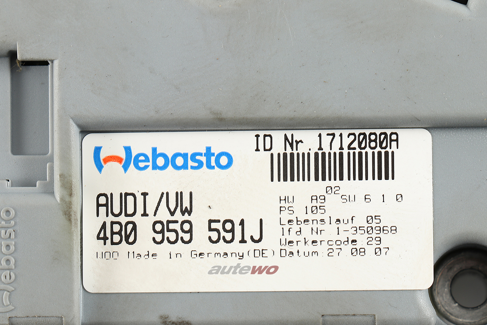 4b0959591j Audi Skoda Vw A3 8p A4 8e A6 4f C6 Tt 8j Q7 4l