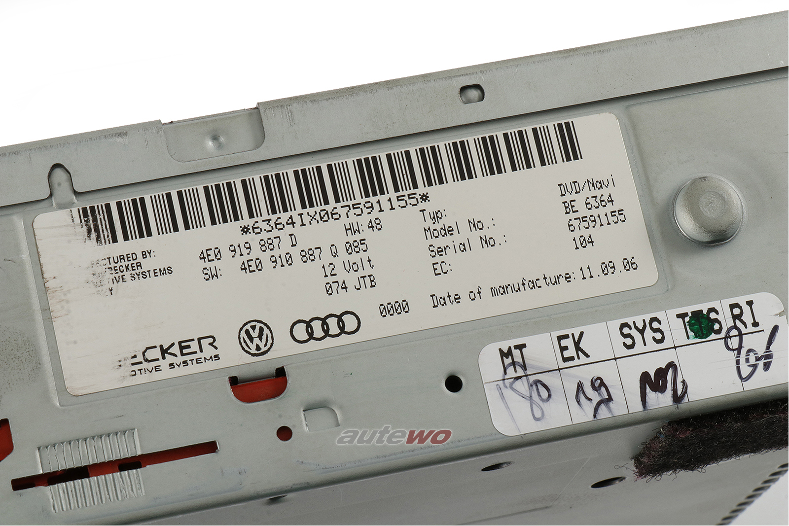 4E0919887D/4E0910887Q Audi A6/S6/RS6 4F/C6/A8/S8 D3/4E/Q7 4L Navirechner | diverse Steuergeräte ...