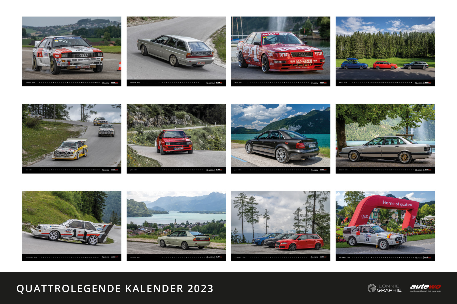 autewo quattrolegende Kalender 2023 DIN A2 Audi S1/RS2/RS4/Rallye ...