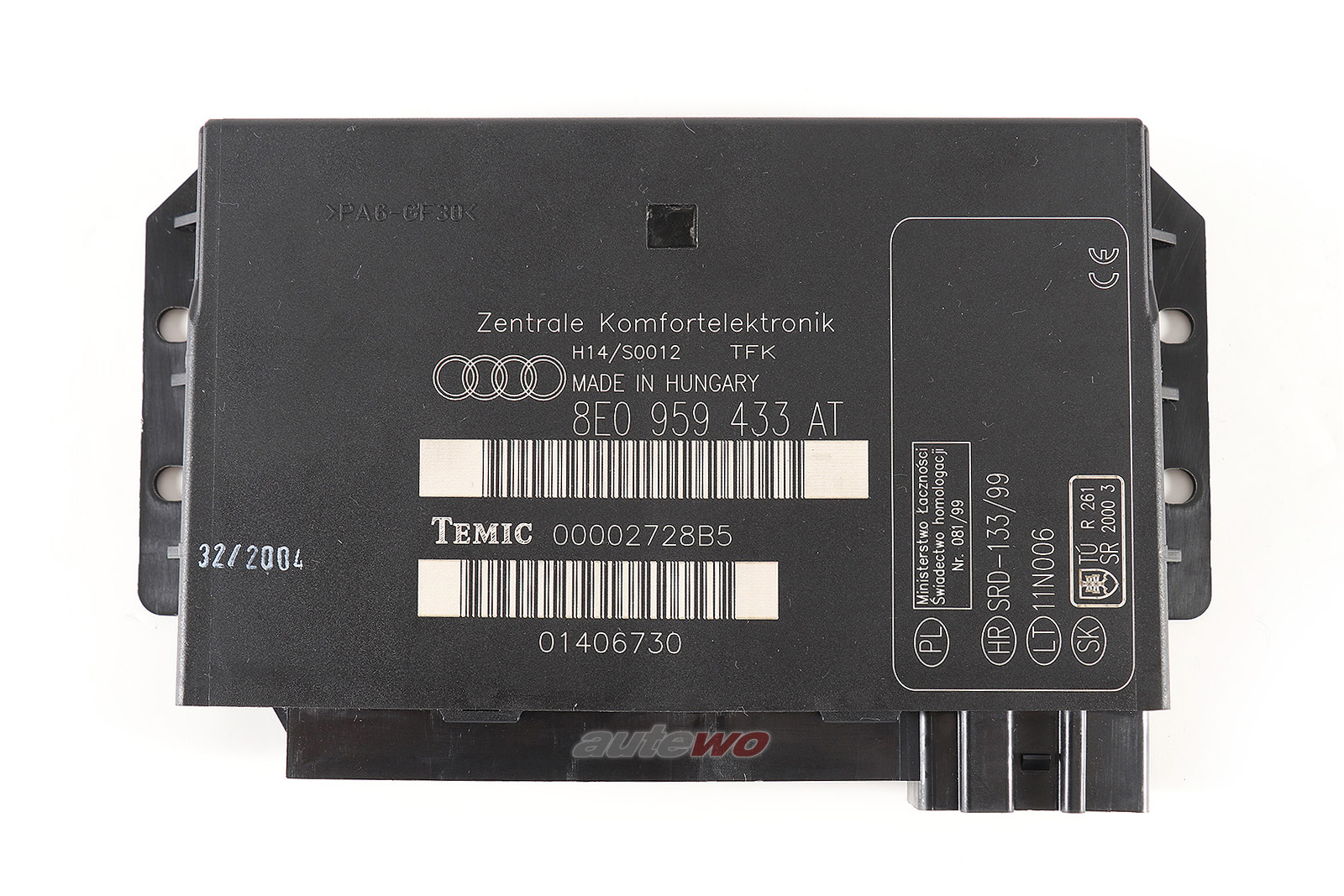 8E0959433AT Audi A4/S4 8E/B6 Zentralsteuergerät Komfortsystem | diverse Steuergeräte & Relais ...