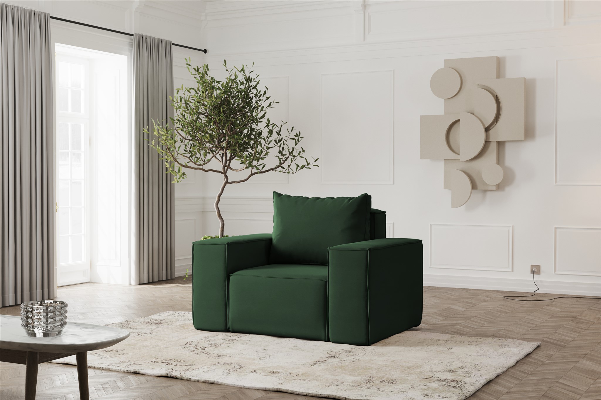 Sessel Designersessel ESTELLE in Stoff Opera Velvet Dunkelgrün | Sessel ...