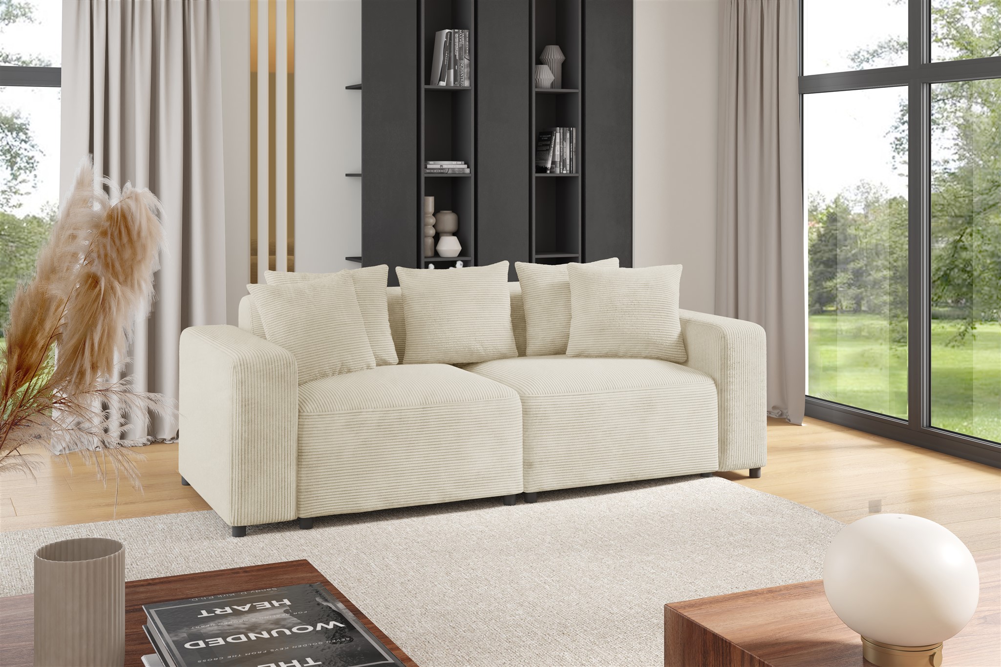 Sofa Designersofa MEGAN 2-Sitzer in Stoff Poso Creme | Sofas (2 und 3-Sitzer) | Polstermöbel ...