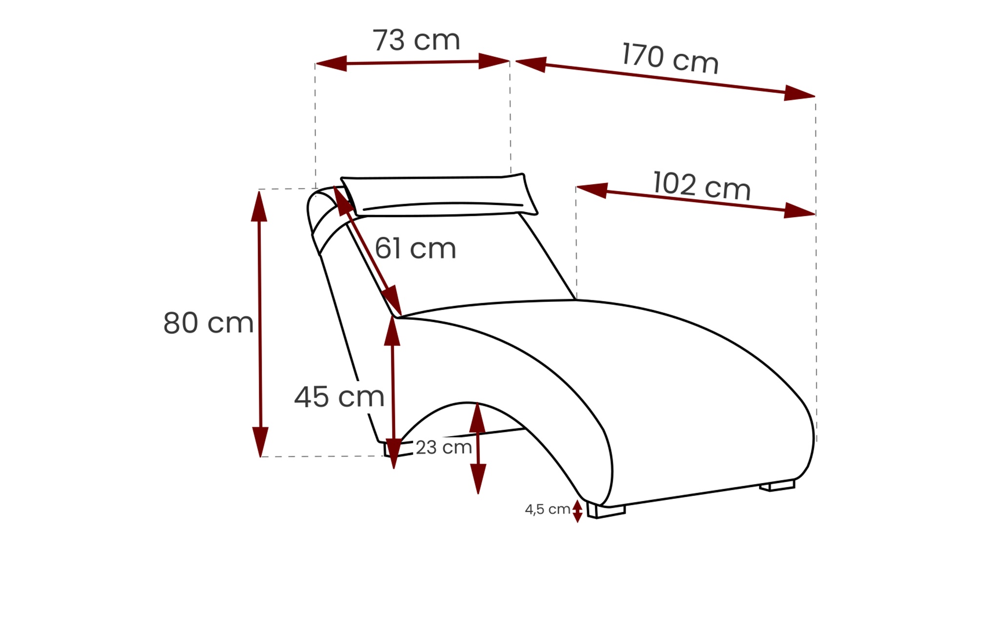 Relaxliege Liege Sessel ABRAMO in Stoff Lisbon Hellblau | Sessel ...