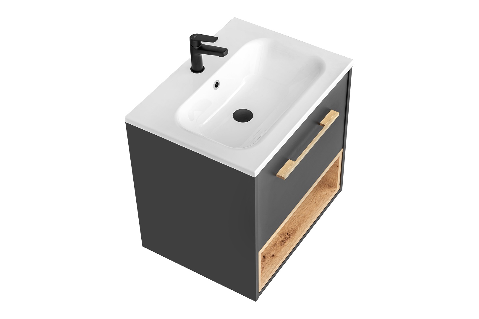 Waschbeckenunterschrank BURBON Graphit inkl.Waschtisch 60 cm | für ...