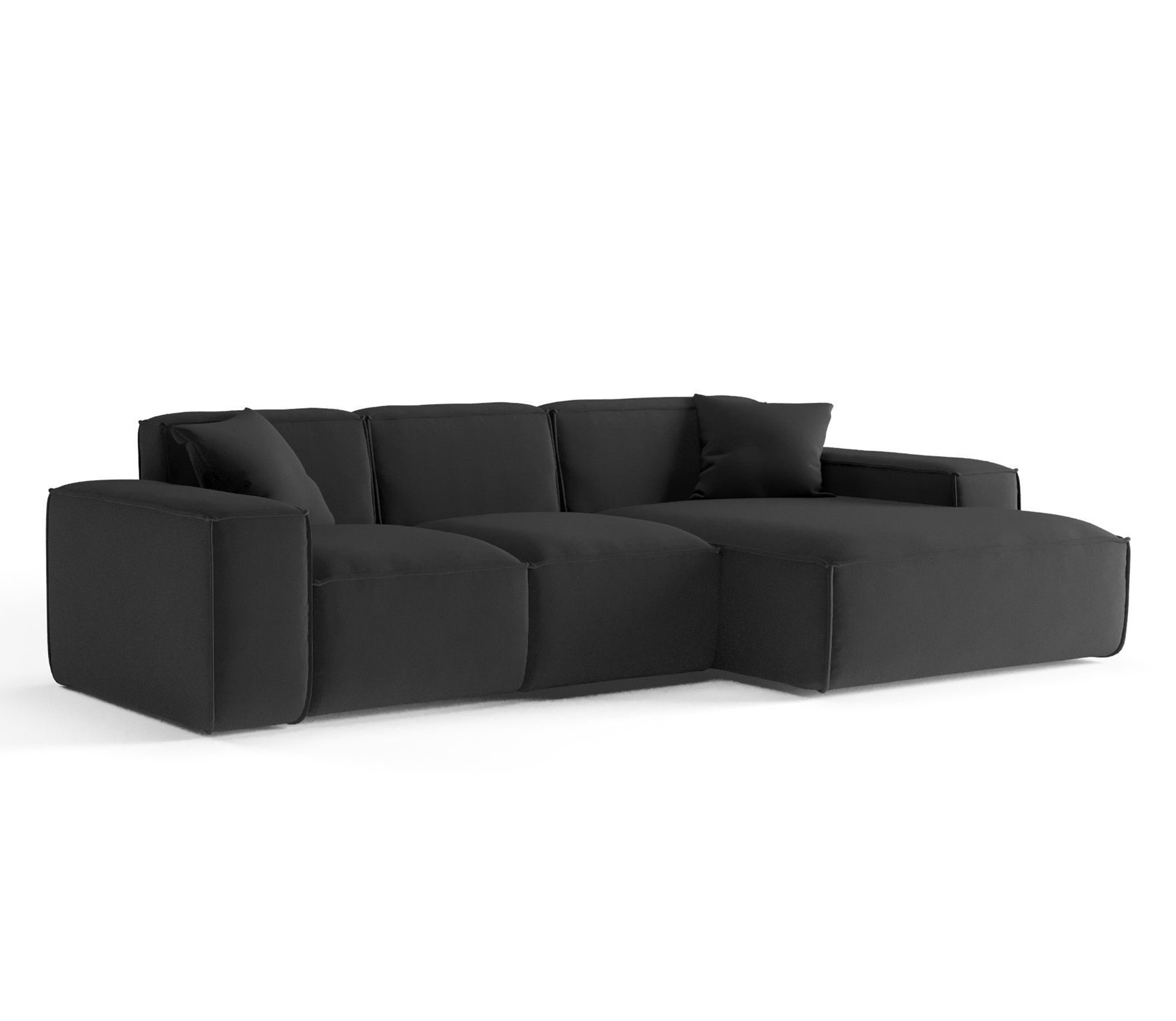 Ecksofa Designersofa CELES in Stoff Opera Velvet Opalgrün Ottomane ...