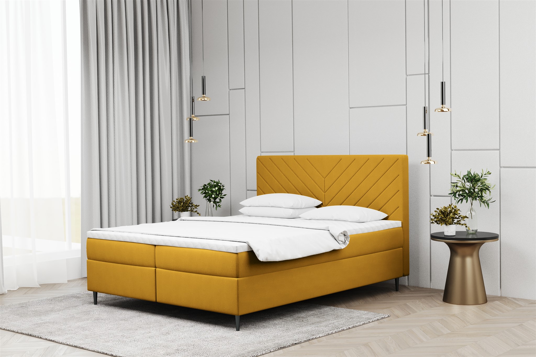 Boxspringbett Schlafzimmerbett BONITA 200x220cm in Stoff Matt Velvet ...