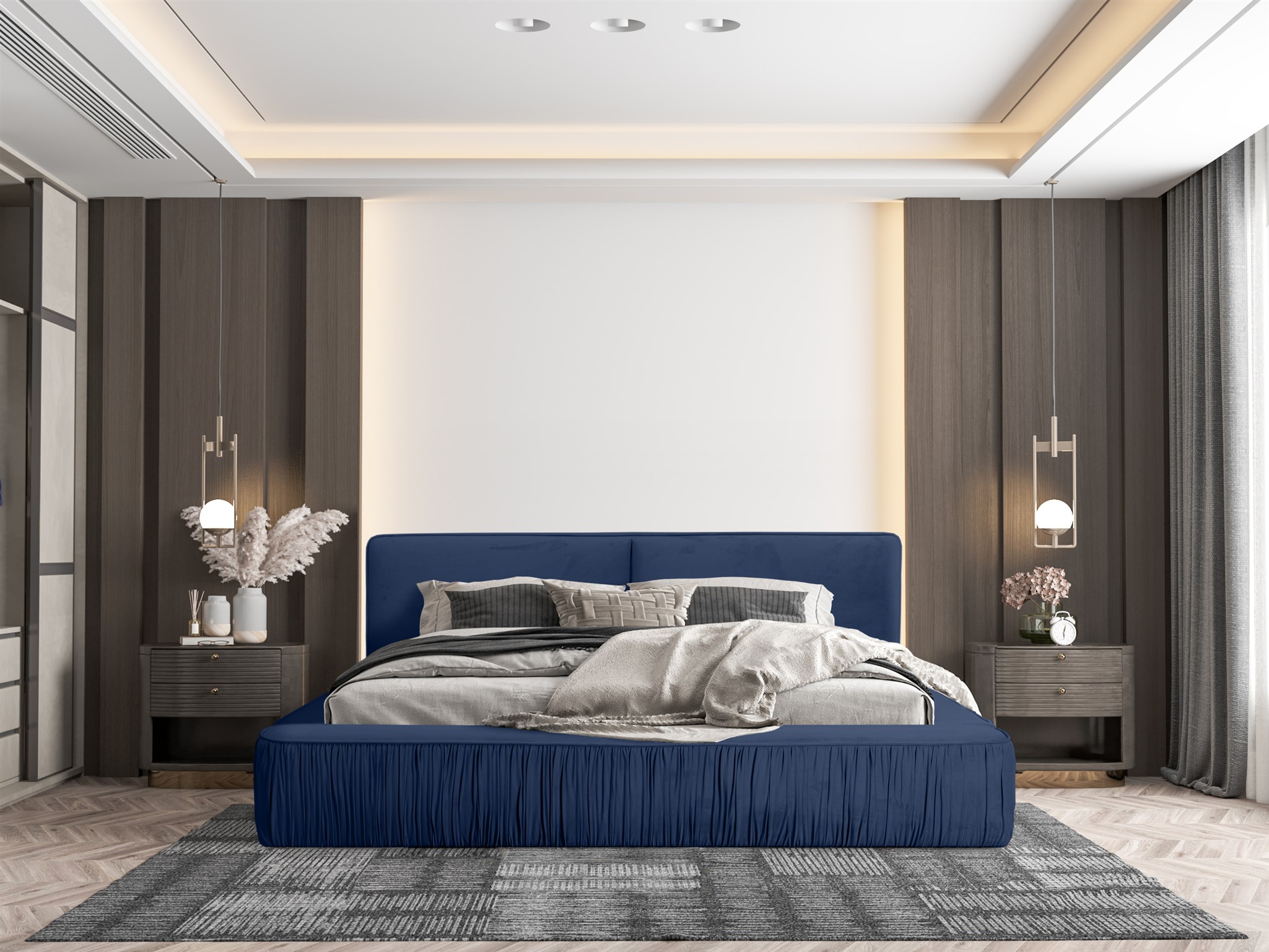 Polsterbett Doppelbett LEXIE 160x200cm Komplettset in Stoff Riviera ...