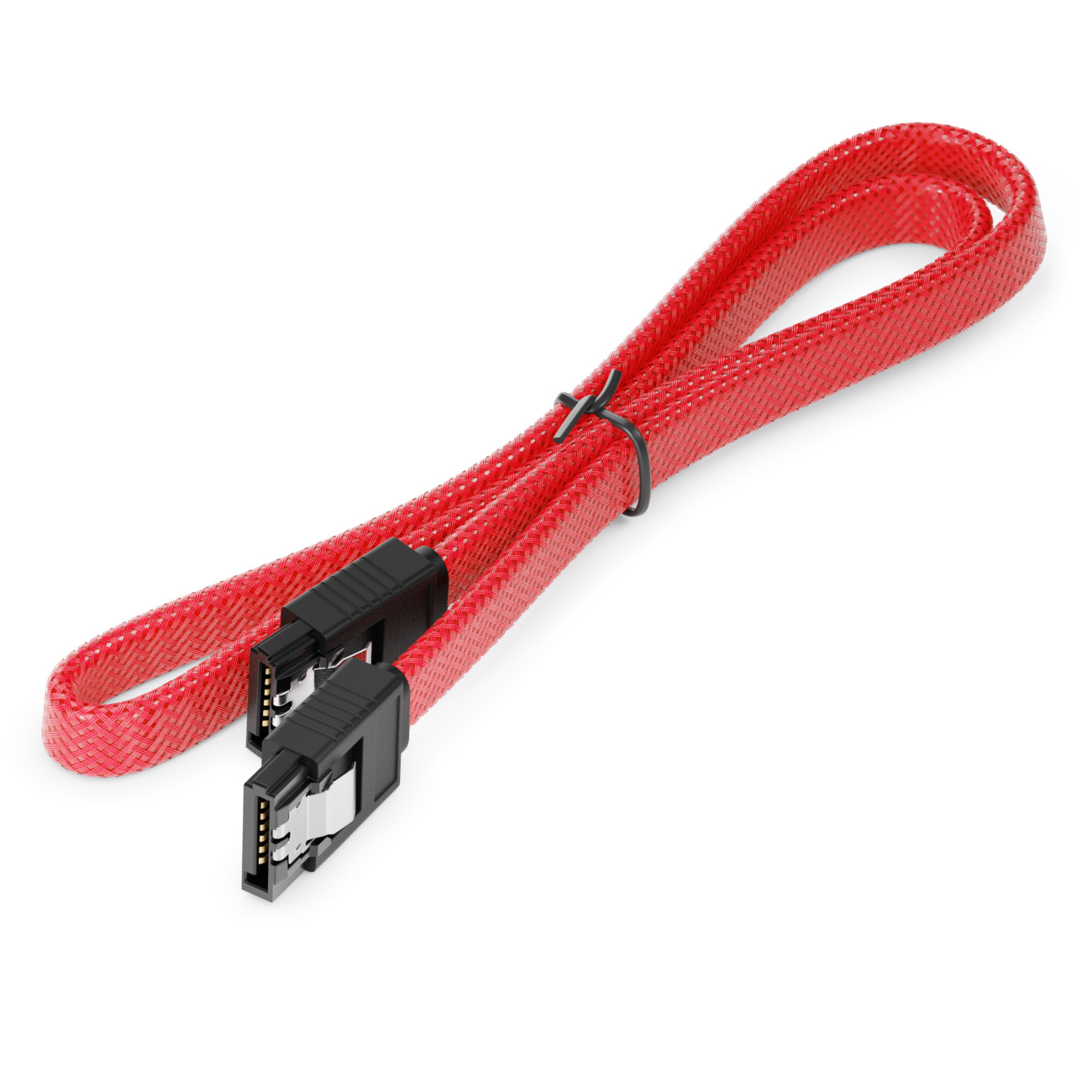 deleyCON 30cm SATA 3 Kabel Nylon 6Gbit/s HDD SSD 2 S-ATA L-Stecker ...