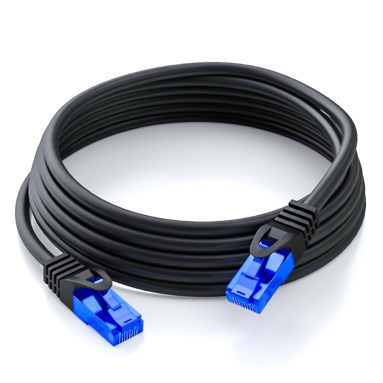 deleyCON 30m CAT6 Patchkabel Netzwerkkabel Ethernet LAN DSL Kabel Schwarz | Patchkabel Cat6 ...