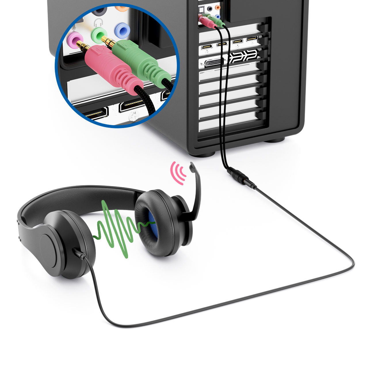 Headset to pc adapter store