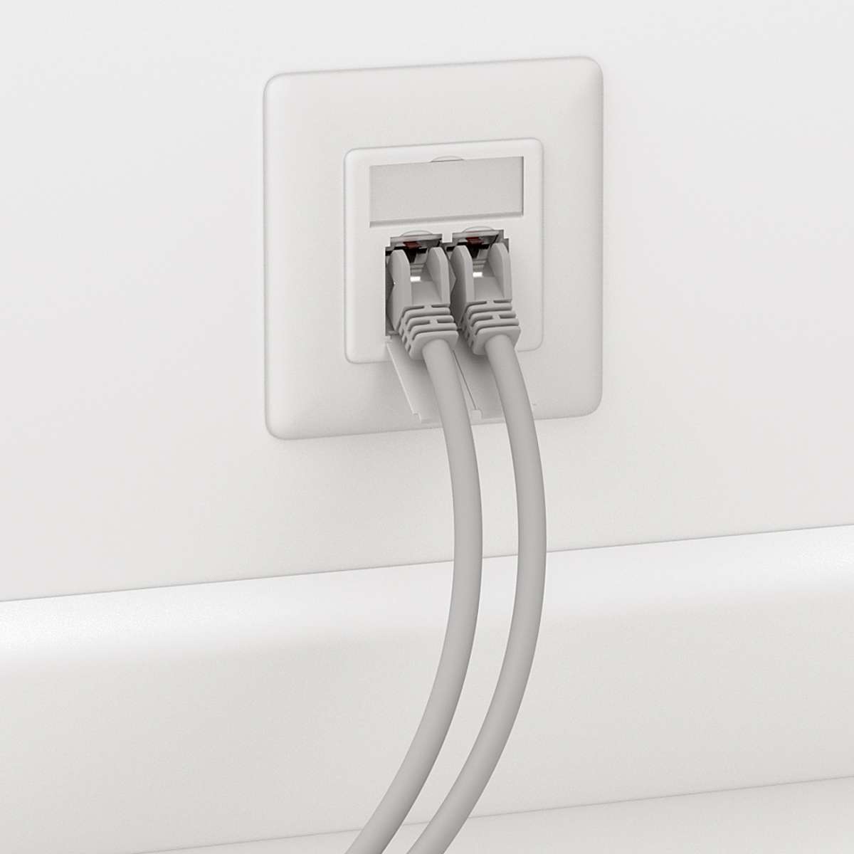 deleyCON Keystone Dose Netzwerkdose mit 2x CAT 6a Keystone Jack Modul ...