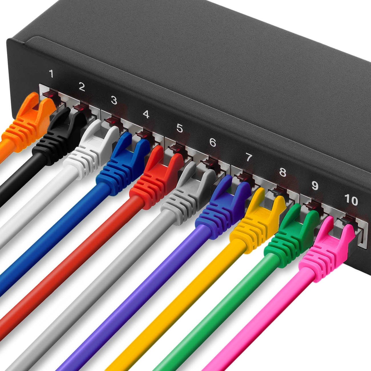 deleyCON 10x 1m CAT6 Patchkabel Netzwerkkabel Gigabit LAN DSL S/FTP PIMF Bunt | Patchkabel Cat6 ...