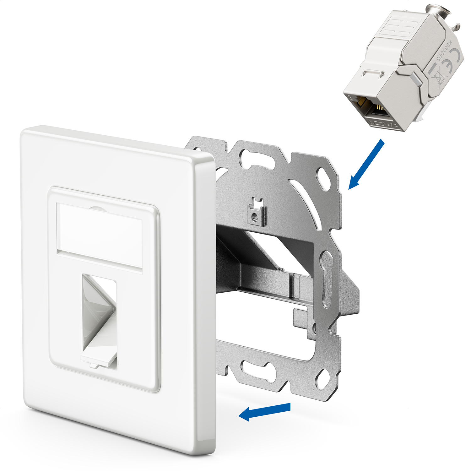 deleyCON 4x CAT8 Keystone Netzwerkdosen Set 4x Netzwerkdose & 4x ...