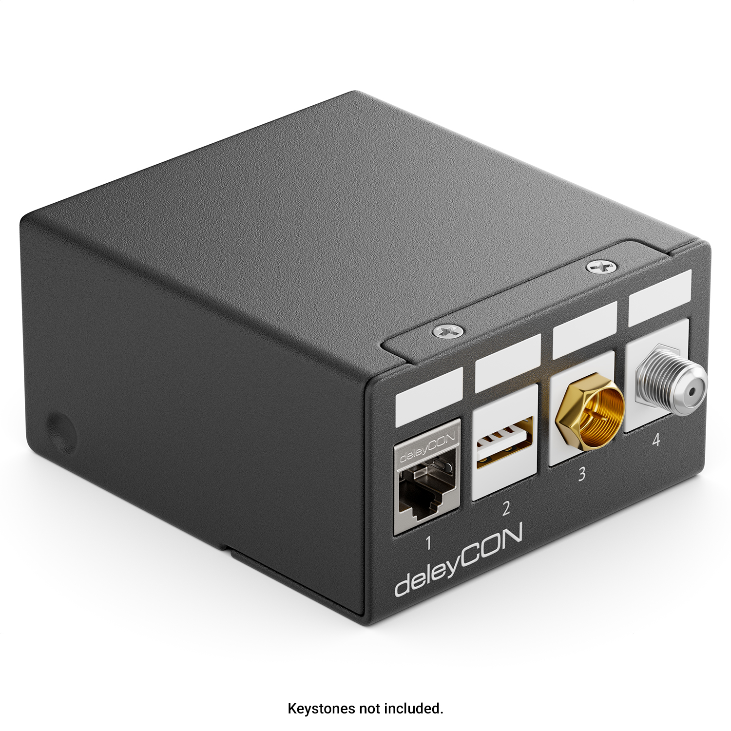 deleyCON 4 Port Patchpanel Gehäuse 1HE Keystone Module z.B. RJ45 BNC ...