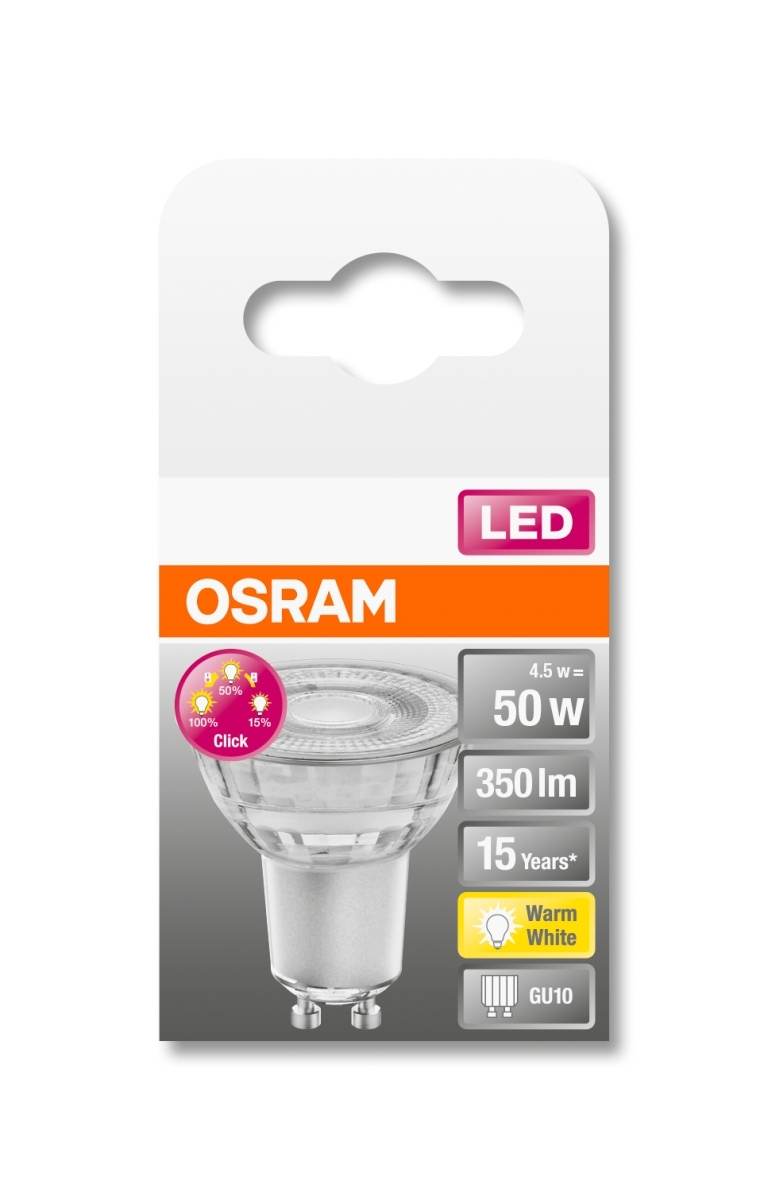 Osram LED SUPERSTAR PAR16, 4,5W = 50W, 350 lm, GU10, 36°, 2700 K | OSRAM_433182