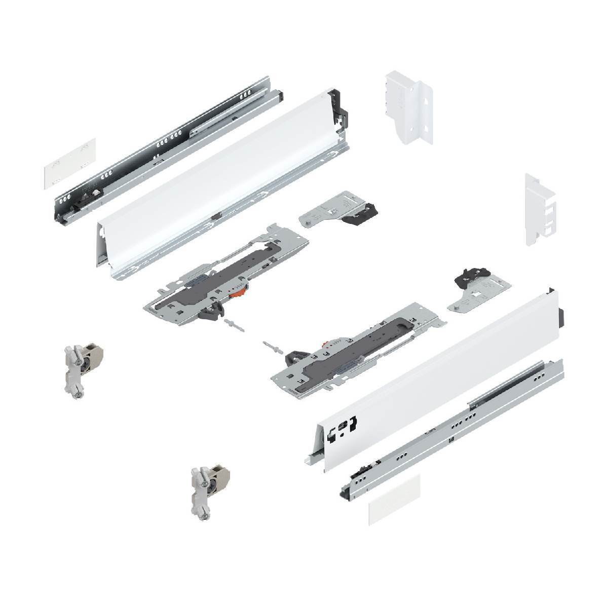 Blum TANDEMBOX antaro Schubkasten M mit TIP-ON BLUMOTION, Seidenweiß, Befestigungsart: Inserta ...