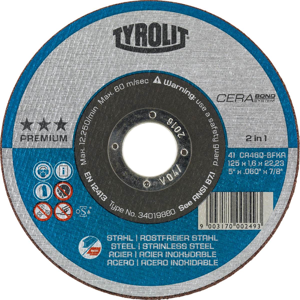 Tyrolit Trennscheibe PREMIUM CERABOND 2in1 für Stahl und Edelstahl ...