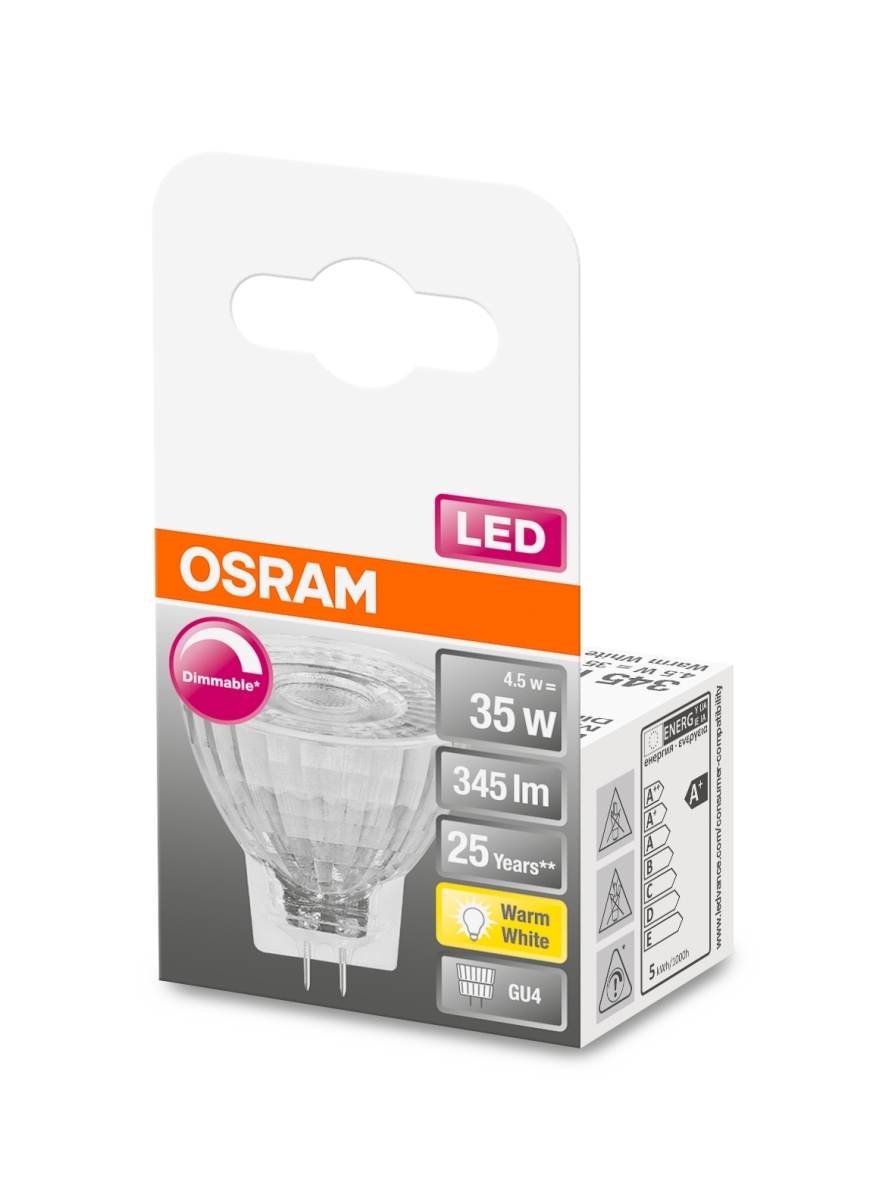 Osram LED SUPERSTAR MR11 12 V, 4,5W = 35W, 345 lm, GU4, 36°, 2700 K | OSRAM_433229