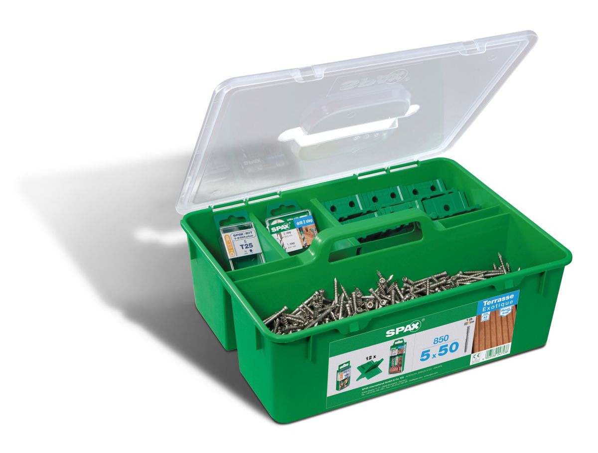 SPAX GREEN Box Terrasse, Profiset für Terrasse mit Zylinderkopf ...