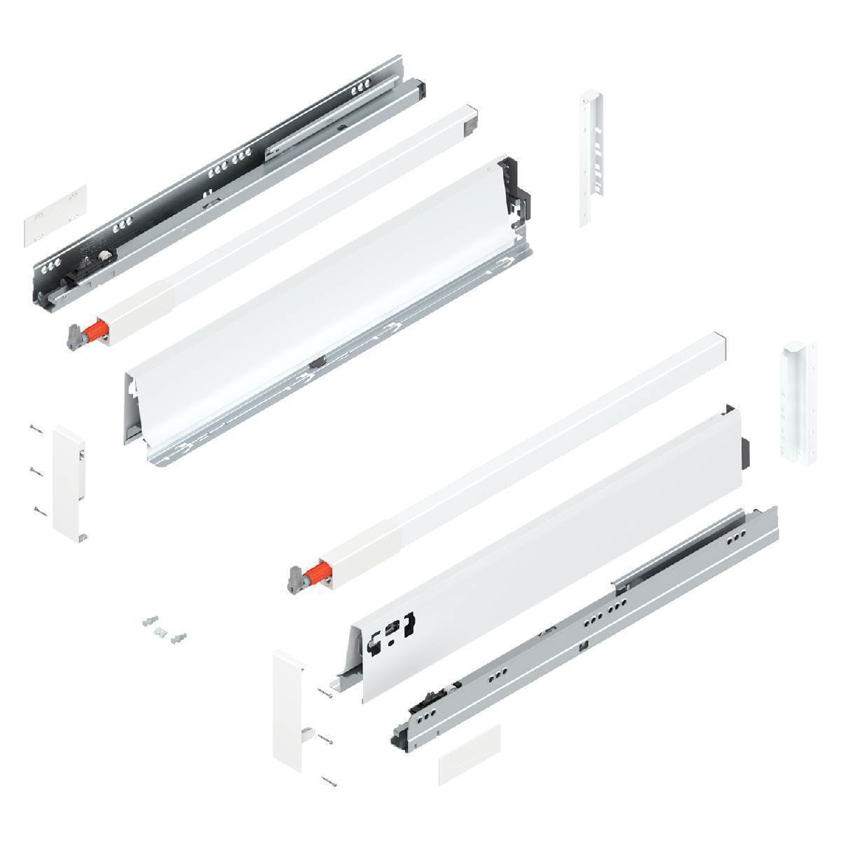 Blum TANDEMBOX antaro Innenauszug Reling D mit Vollauszug BLUMOTION Soft-Close, Seidenweiß ...