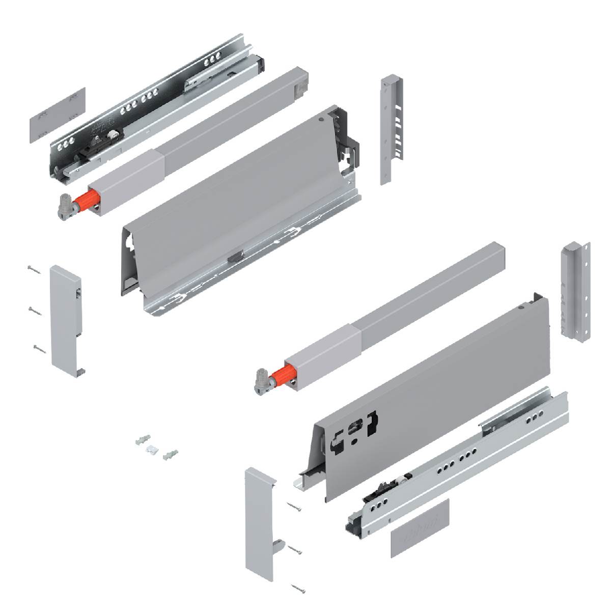 Blum TANDEMBOX antaro Innenauszug Reling D mit Vollauszug BLUMOTION Soft-Close Grau ...