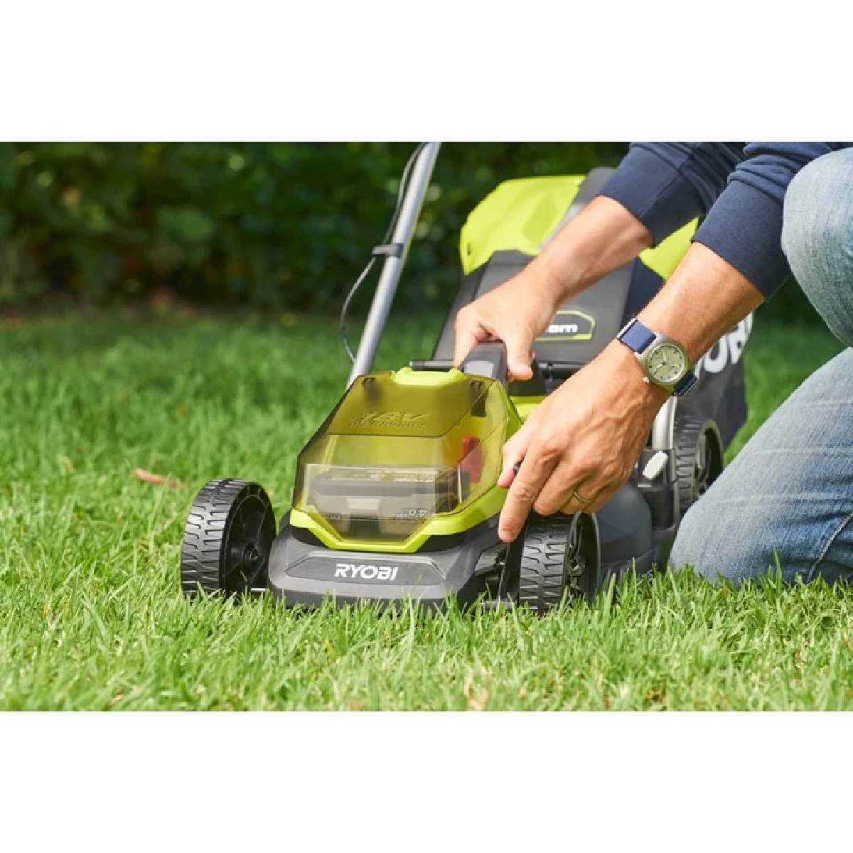 RYOBI Kombo-Kit Akku-Rasenmäher Akku-Rasentrimmer ONE+ 18 V, inkl 1x4,0 ...