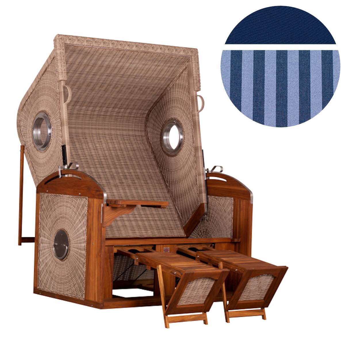 YOURSOL by deVries Strandkorb Sailor XL PE in white kubu | Ostsee ...