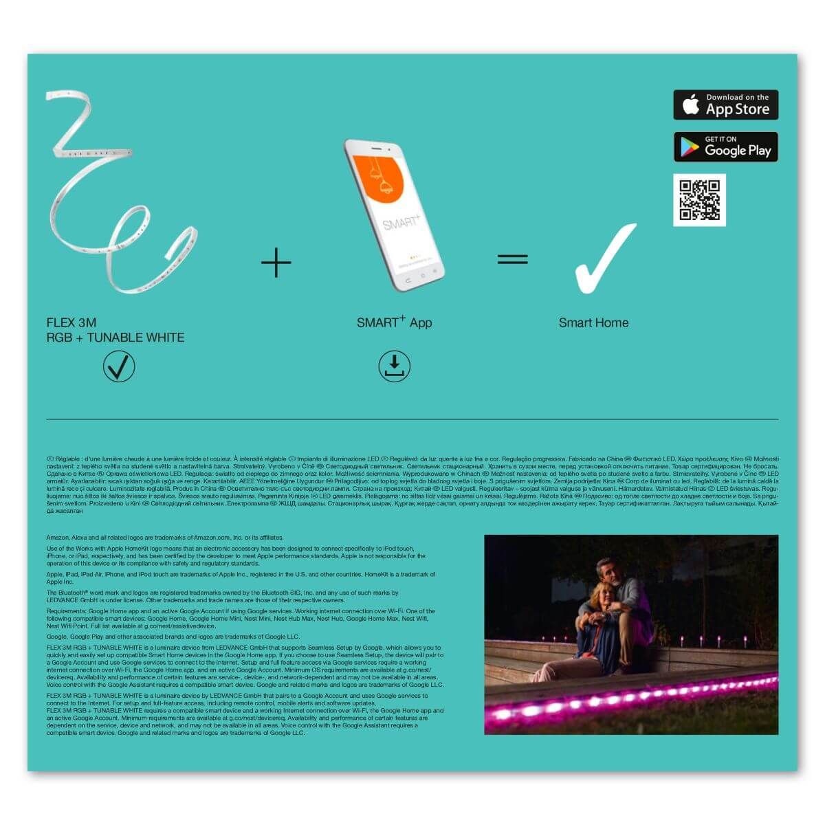 Ledvance SMART+ Bluetooth LED Strip Flex, IP44, 2000 - 6500 K, RGBTW ...