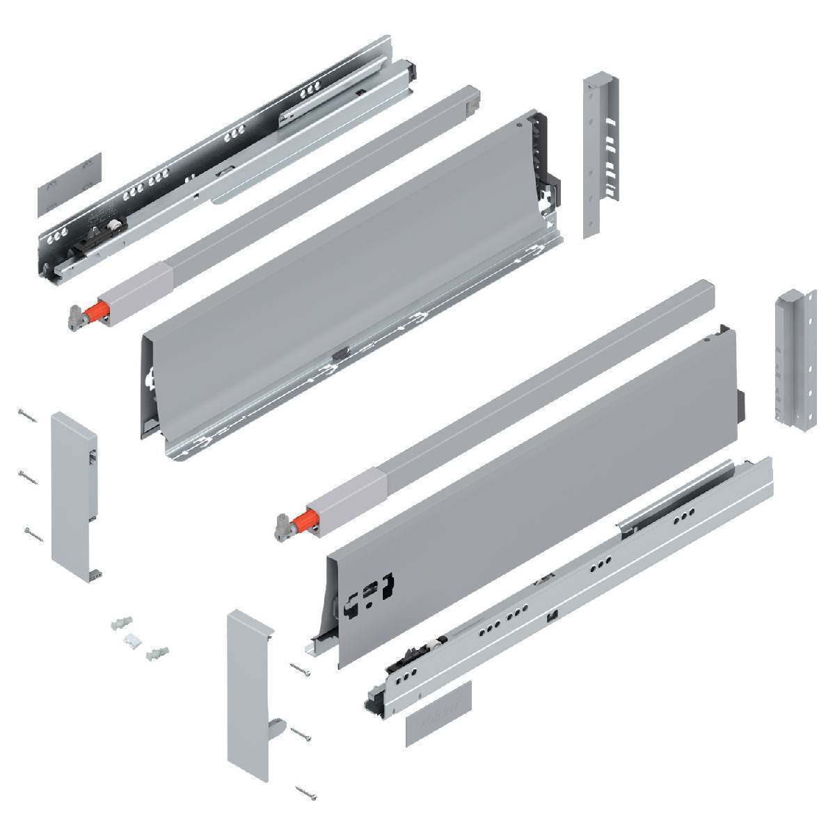 Blum TANDEMBOX antaro Innenauszug Reling D Vollauszug K-Zarge BLUMOTION Soft-Close, Grau, Küche ...